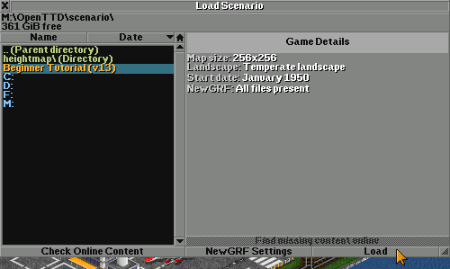 OpenTTD | In-game tutorial